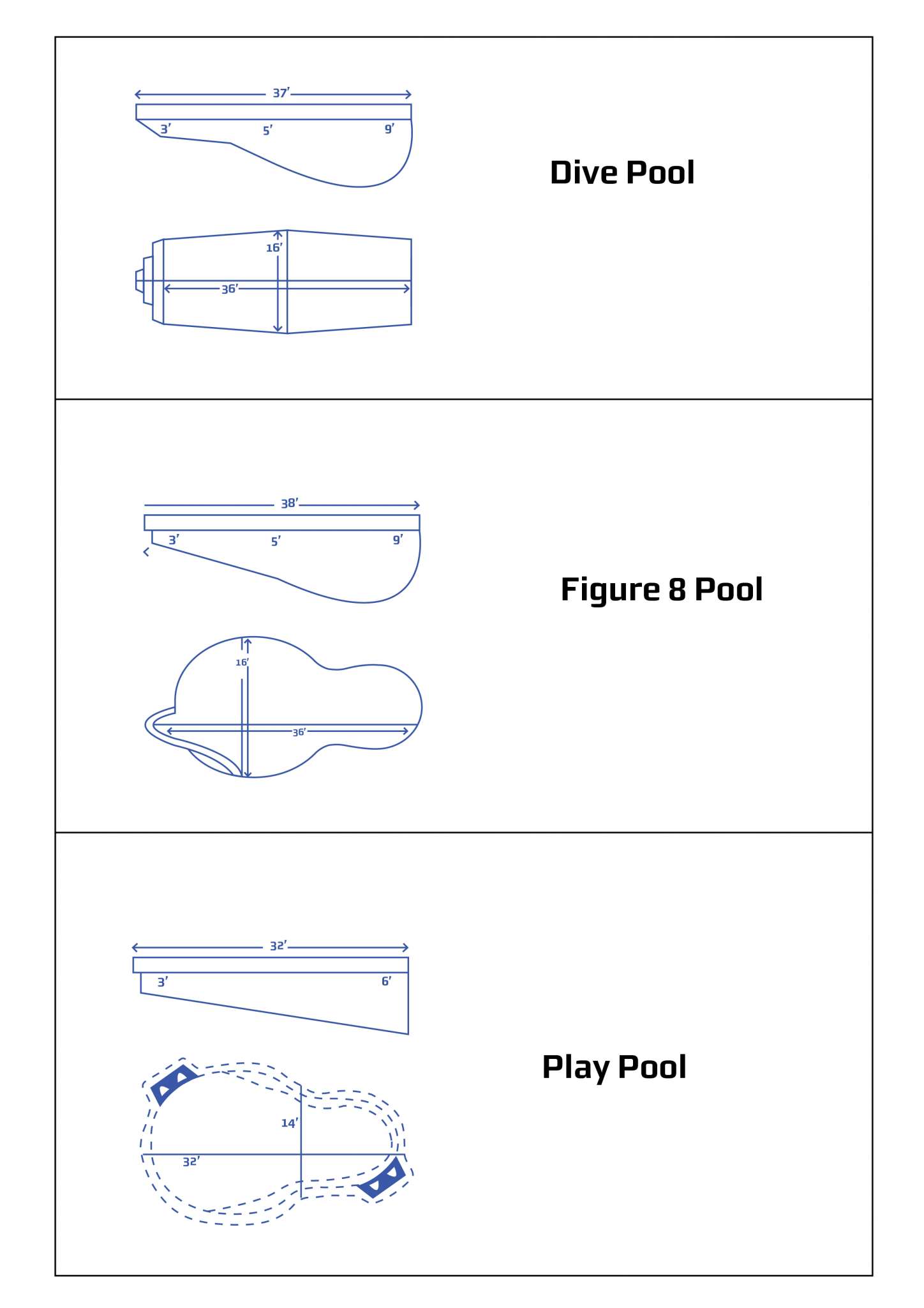 Pool Model Dimensions – Granite Fiberglass Pools and Spas
